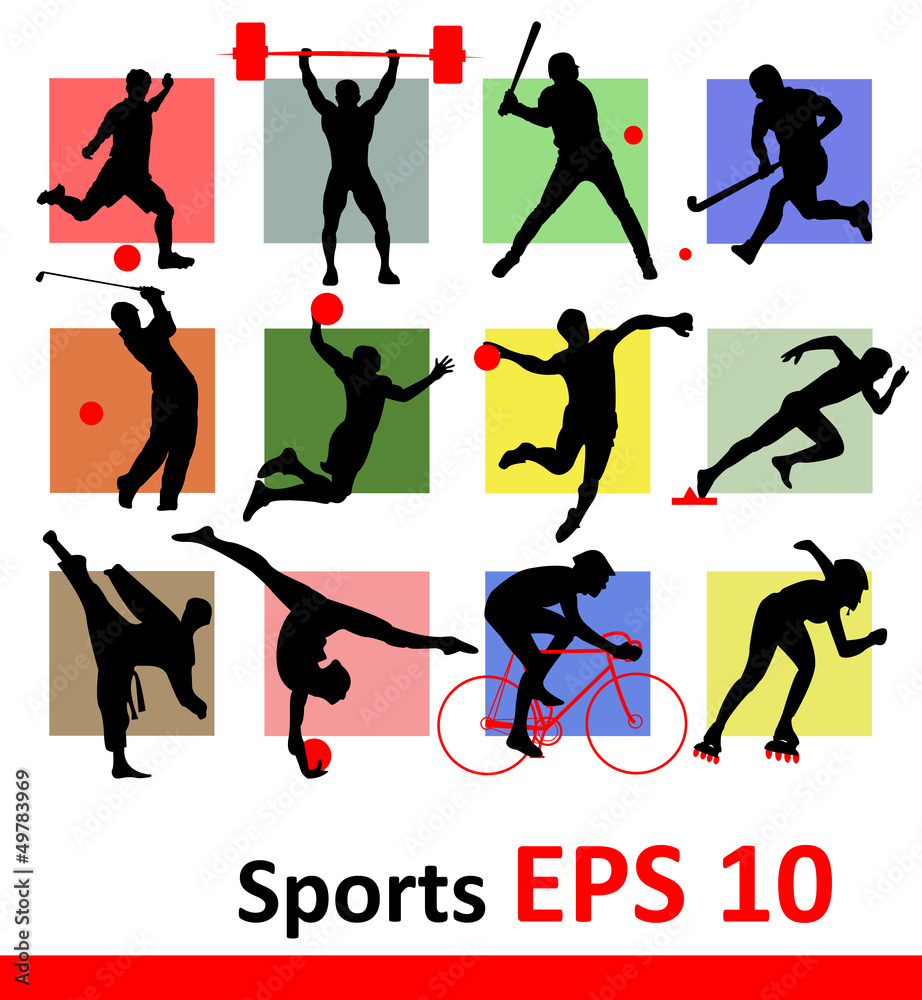 Poster Sports silhouettes vector – Wall Art | UkPosters
