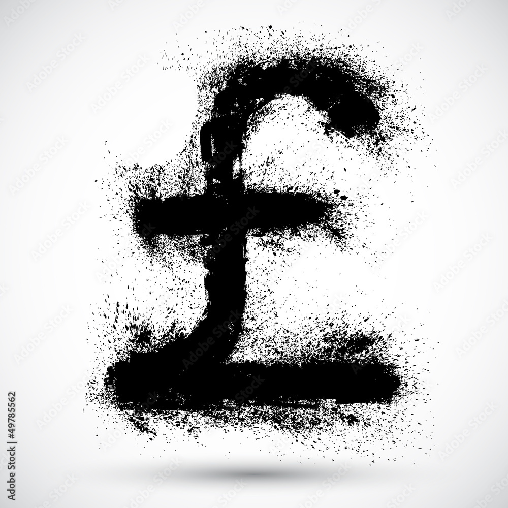 Detailed UK Pound splatter design element. Stock Vector | Adobe Stock
