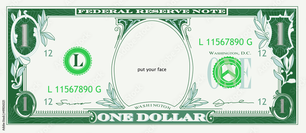 DOLLAR face Stock Vector | Adobe Stock