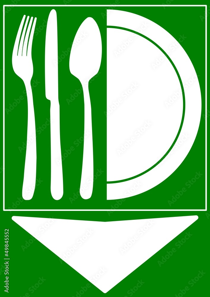 CARTELLO INDICATORE SALA RISTORANTE TAVOLA CALDA FAST FOOD Stock Vector ...