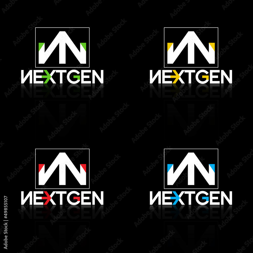 Logo nextgen white Stock Vector | Adobe Stock