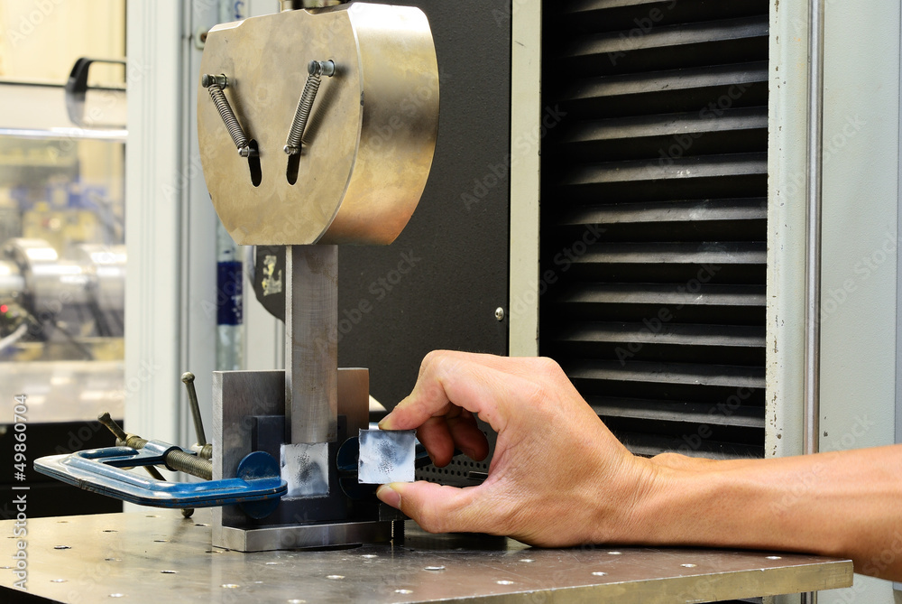 Shear stress specimen after test on testing machine Stock Photo | Adobe ...