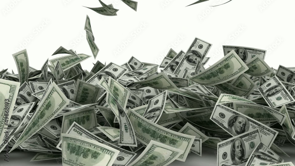 Animation of Falling Dollar Bills with Alpha Channel (HD) Stock Video ...