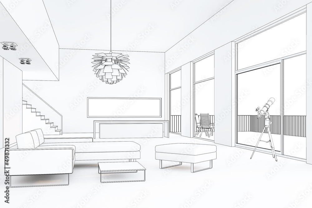 Loft 2 3D CAD Rendering Stock Illustration | Adobe Stock