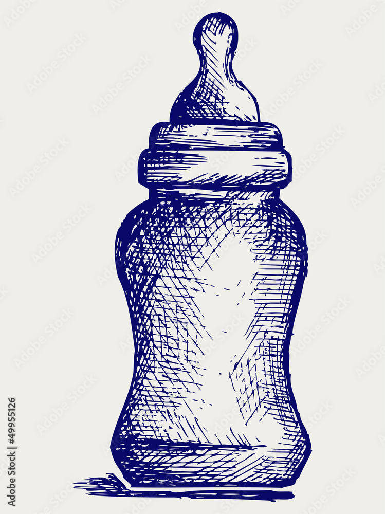 Baby bottle. Doodle style. Vector EPS 8 vector de Stock | Adobe Stock