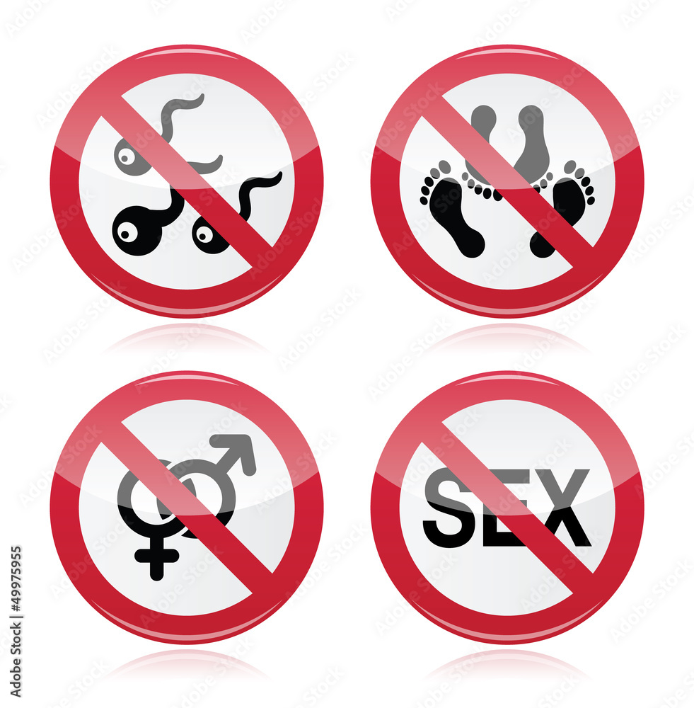 No sex, romance red warning sign Stock Vector | Adobe Stock