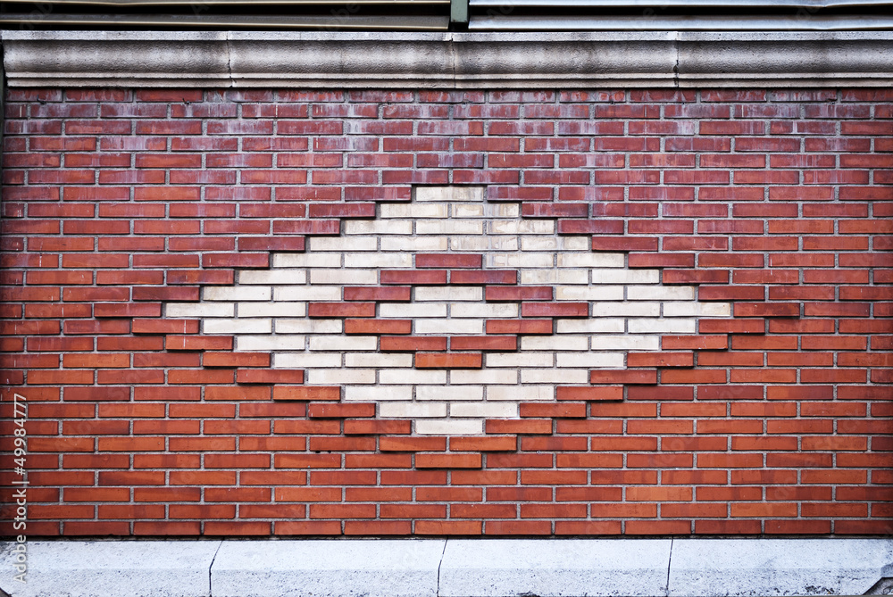 Pared de ladrillos con forma de rombo Stock Photo | Adobe Stock