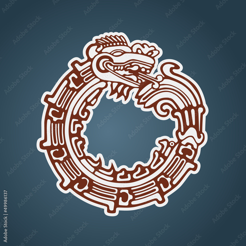 Maya snake Quetzalcoatl ouroboros Stock-Vektorgrafik | Adobe Stock