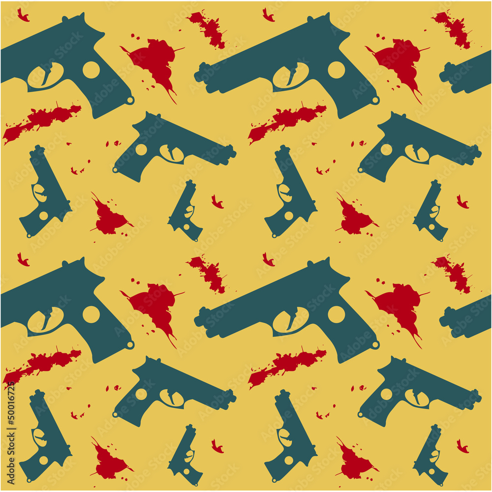 Seamless gun silhouette and blood background for web page or pap Stock ...