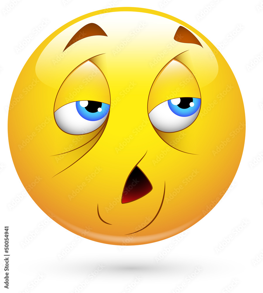 Smiley Vector Illustration - Tired Face Stock Vector | Adobe Stock
