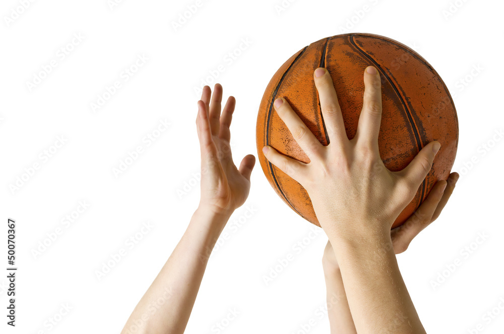 Basketball block isolated on white background Stock Photo | Adobe Stock