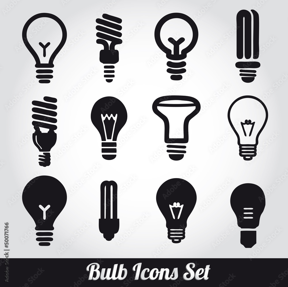 Light bulbs. Bulb icon set Stock Vector | Adobe Stock