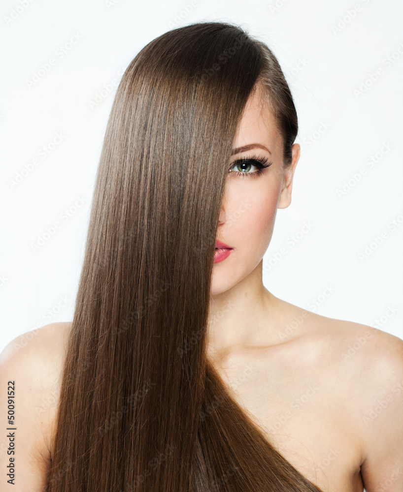 Poster Woman with Long Hair , clean skin face – Wall Art | UkPosters