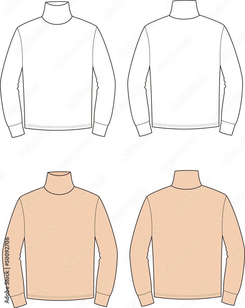 Vector fashion illustration of men's turtleneck Stock Vector | Adobe Stock