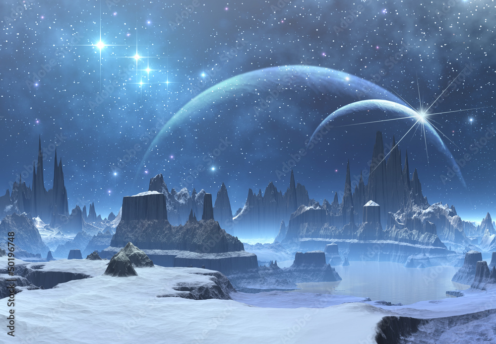 Alien Planet - Computer Artwork Stock Illustration | Adobe Stock