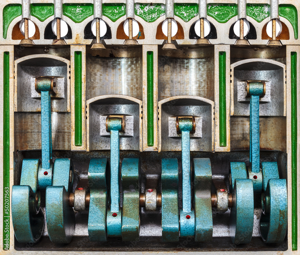 Vintage model of a classic car engine Stock Photo | Adobe Stock