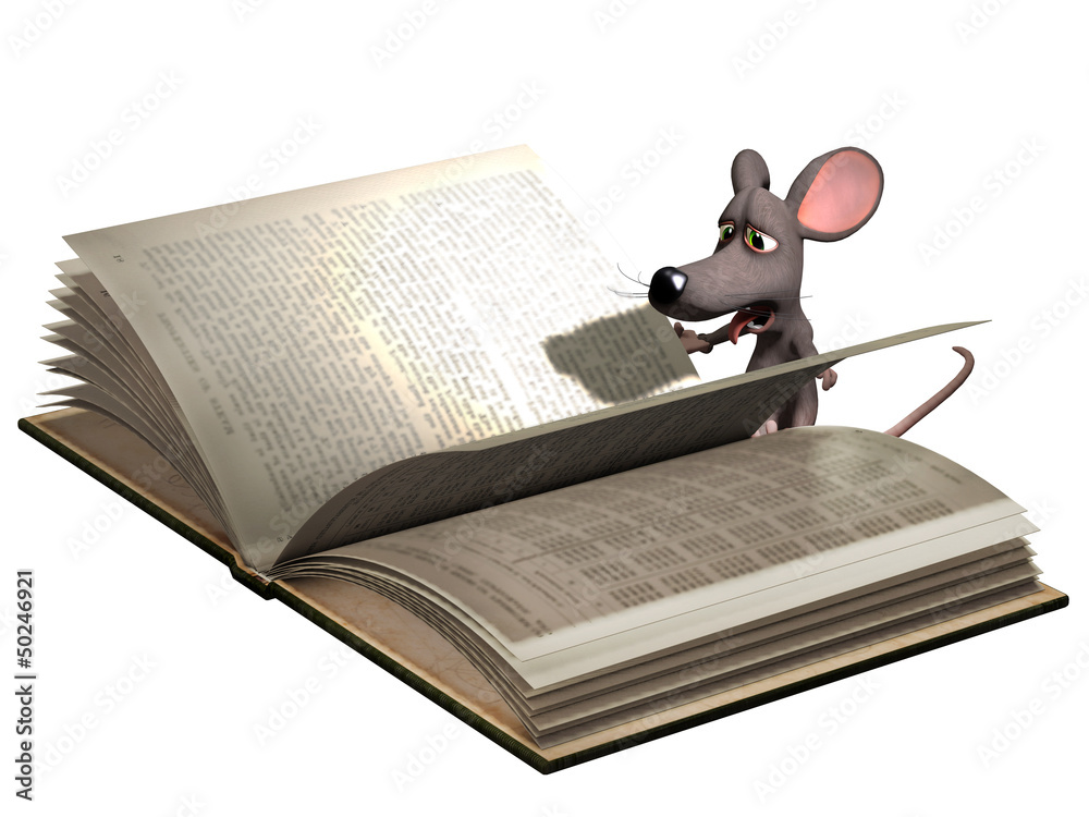 Mouse Reading A Book