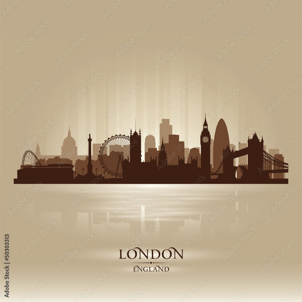 London England skyline city silhouette Stock Vector | Adobe Stock
