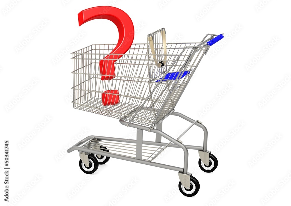 Question mark in shopping cart Stock Illustration | Adobe Stock