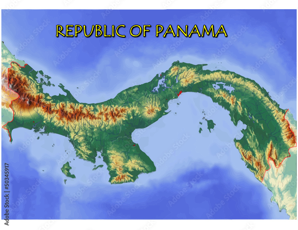 Panama Central America national emblem map symbol motto Stock Vector ...