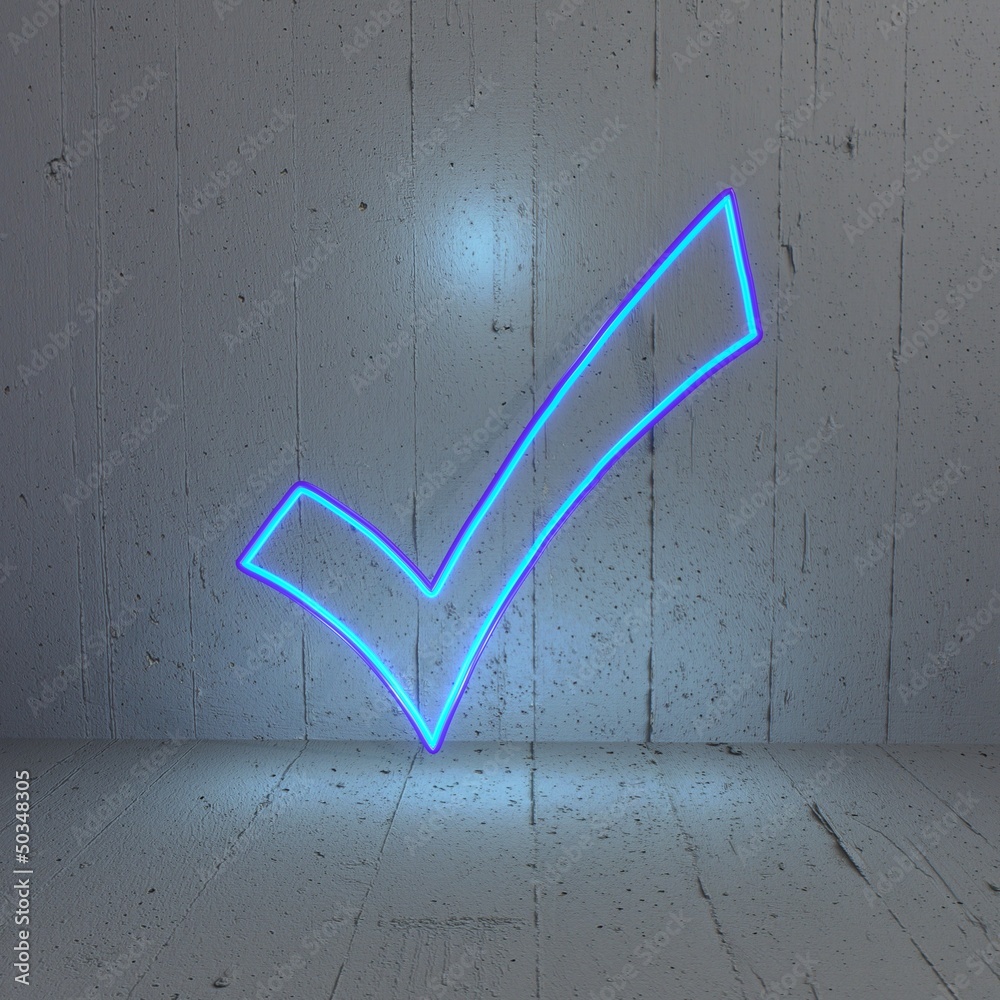 Illuminated check symbol in a stylish background Stock Illustration ...