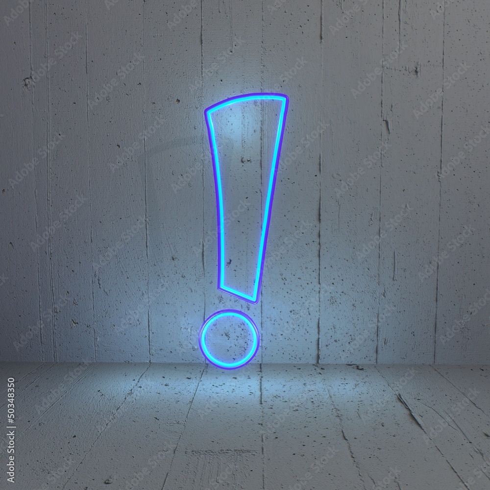 Illuminated attention pictogram in a stylish background Stock ...