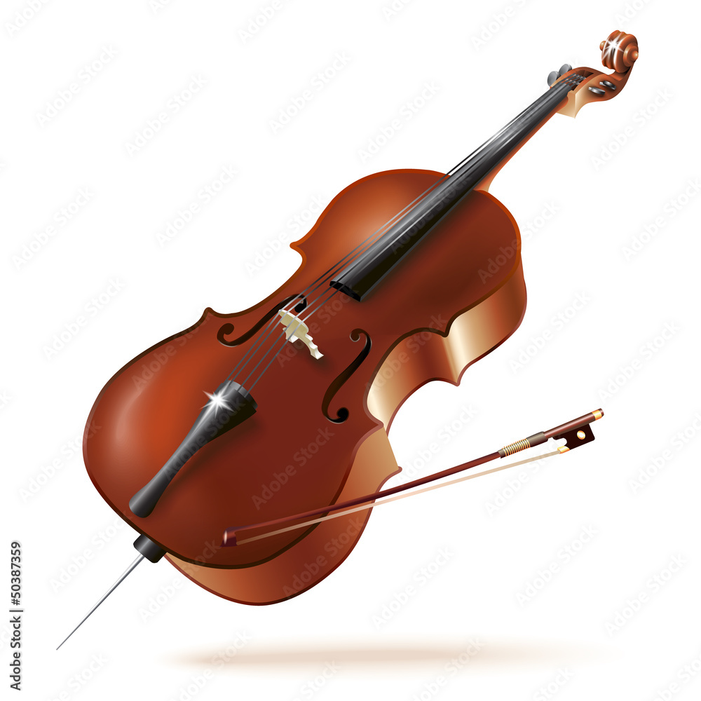 Classical cello, isolated in white background Stock Vector | Adobe Stock