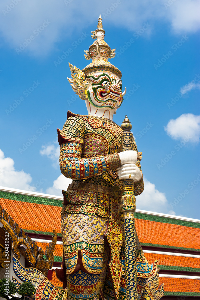 Thai style statue of Guard at Grand Royal Palace. Bangkok Stock Photo ...