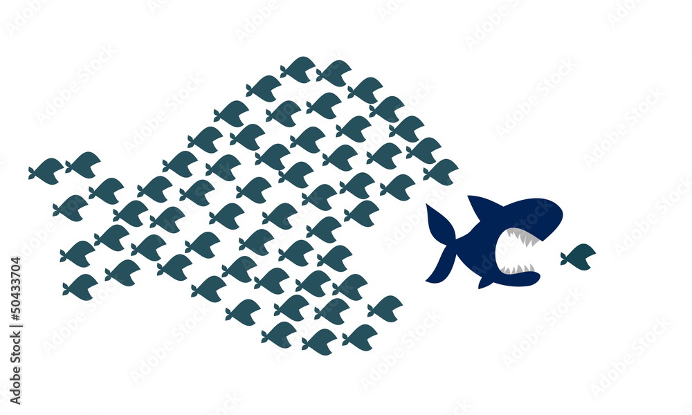 pesce grande mangia pesce piccolo Stock Vector | Adobe Stock