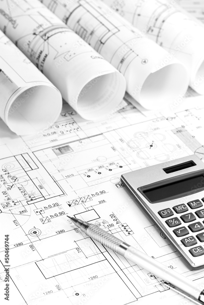 Engineering blueprints Stock Photo | Adobe Stock
