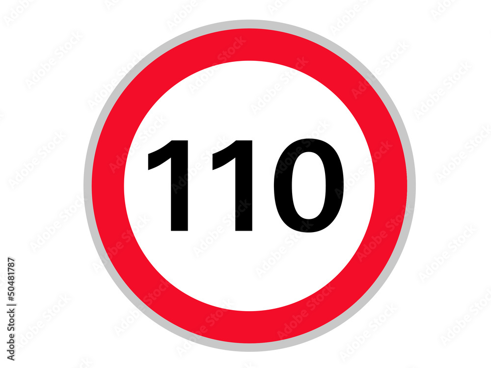 Verkehrszeichen 110 km/h Stock Illustration | Adobe Stock