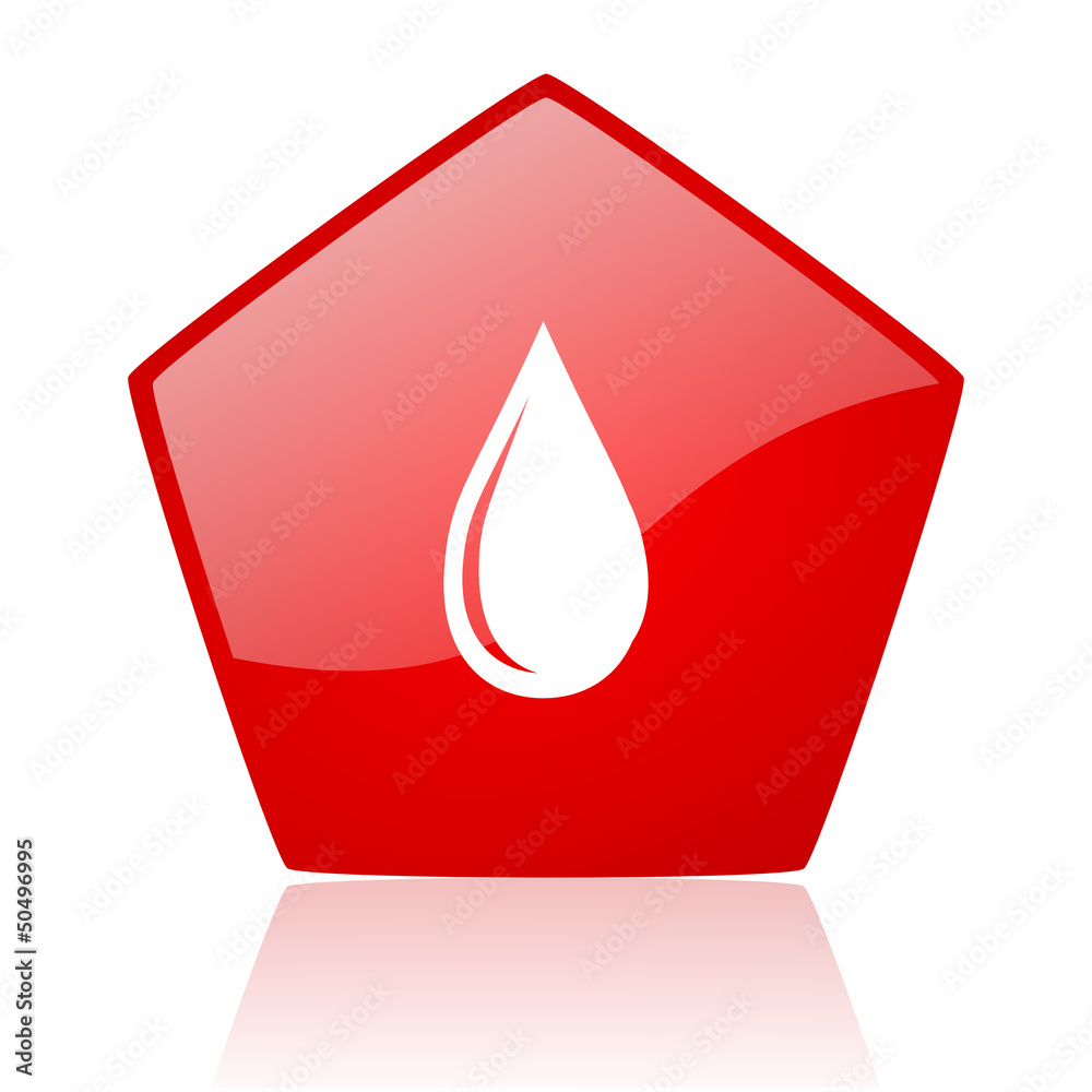 water drop red web glossy icon Stock Illustration | Adobe Stock