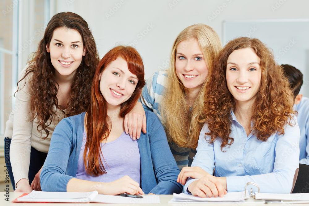 Vier jugendliche Teenager im Portrait Stock Photo | Adobe Stock