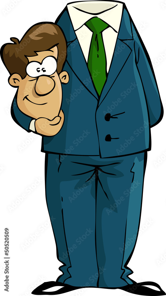 Cartoon man with no head Stock Vector | Adobe Stock