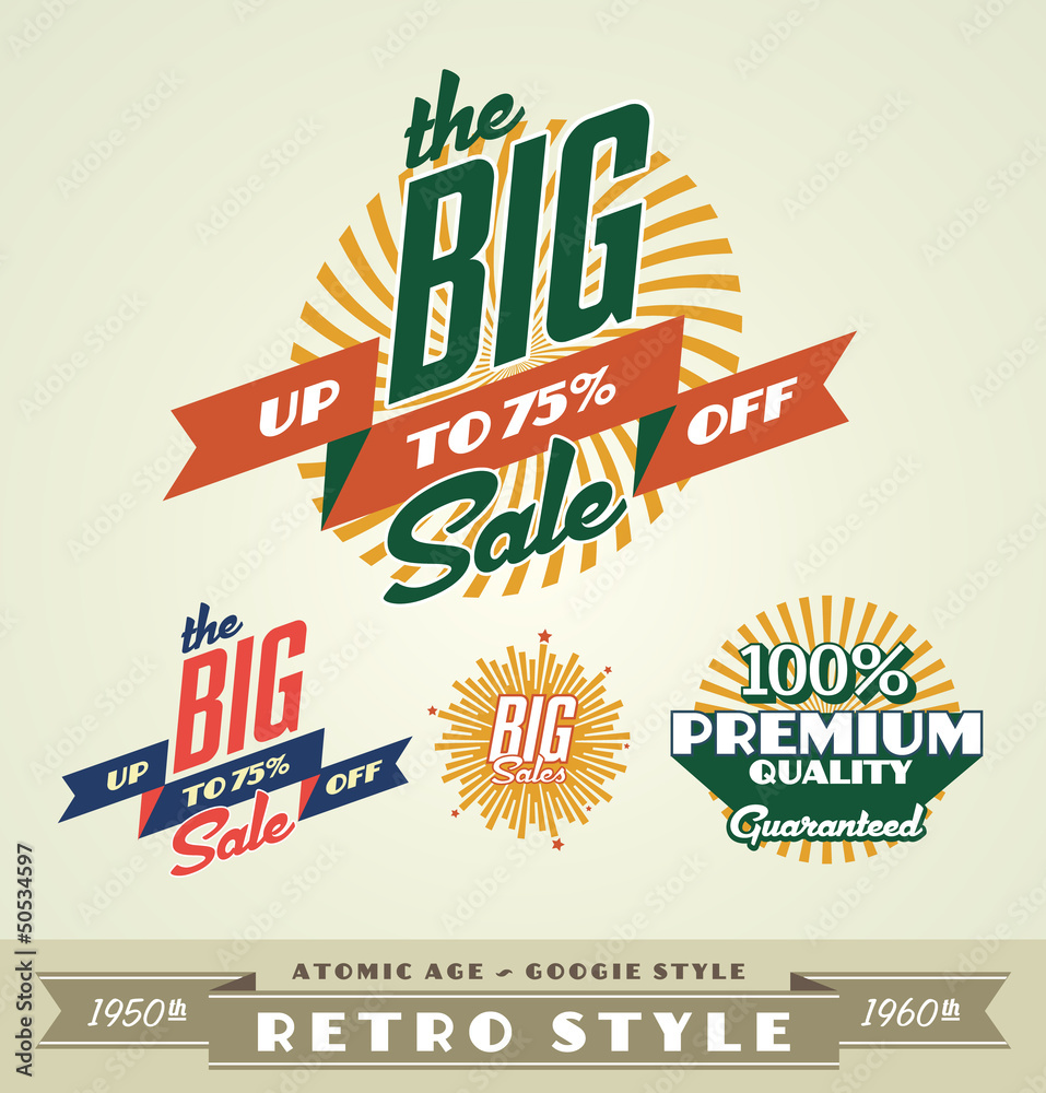 Vintage retro emblems and labels Stock Vector | Adobe Stock