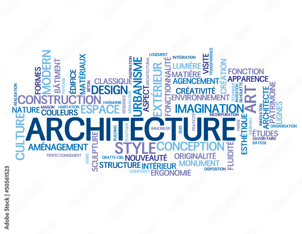 Nuage de Tags "ARCHITECTURE" (bâtiment monument style art beau) Stock ...