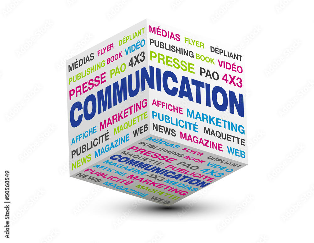 CUBE 3D COMMUNICATION Stock Vector | Adobe Stock