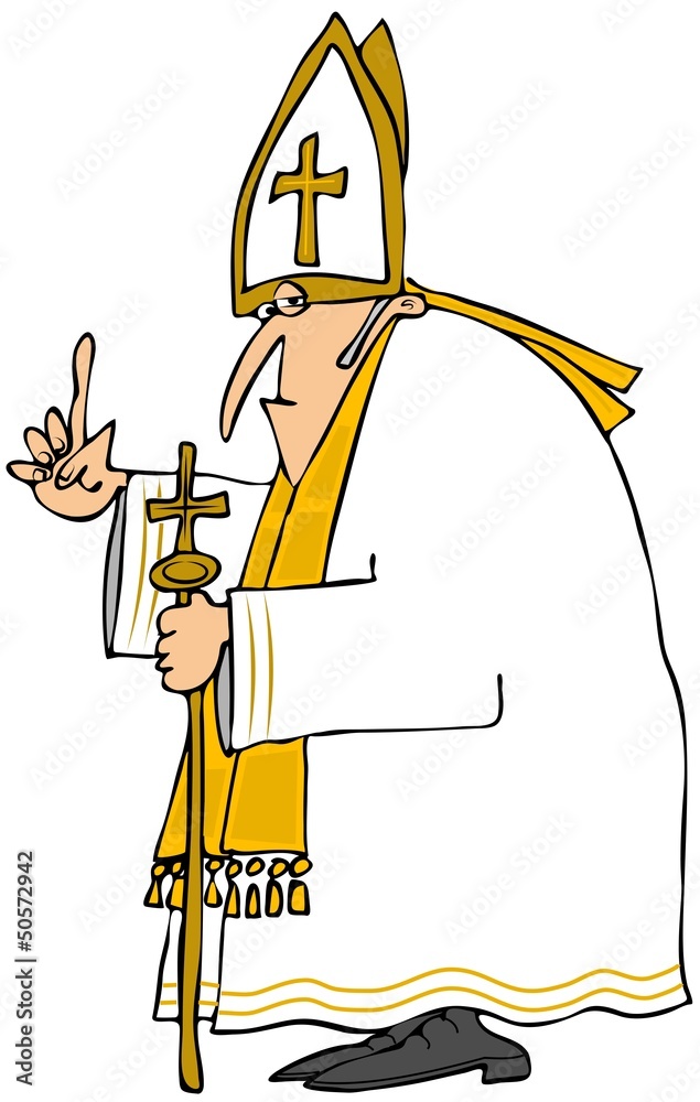 Pope in white Stock Illustration | Adobe Stock