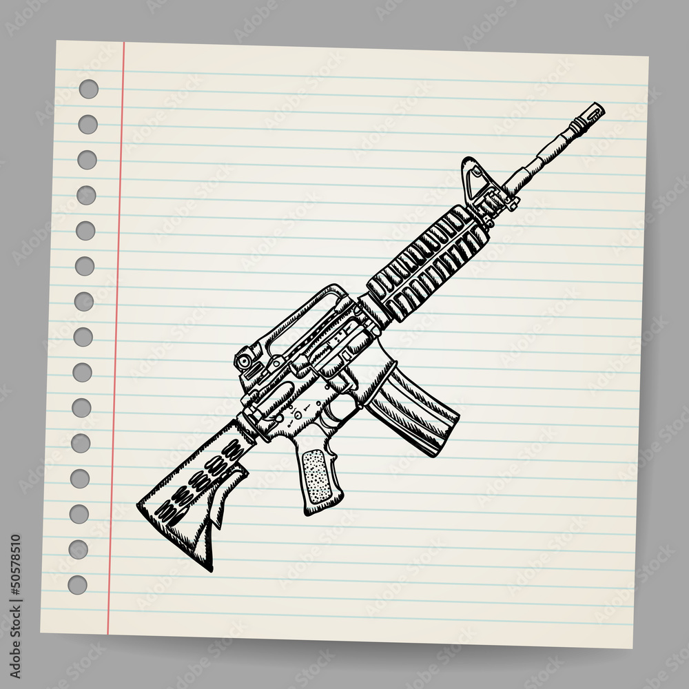 M16 Doodle Vector illustration. Stock Vector | Adobe Stock