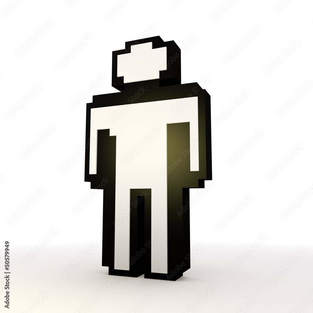 Pixel man icon symbol in a stylish white background Stock Illustration ...