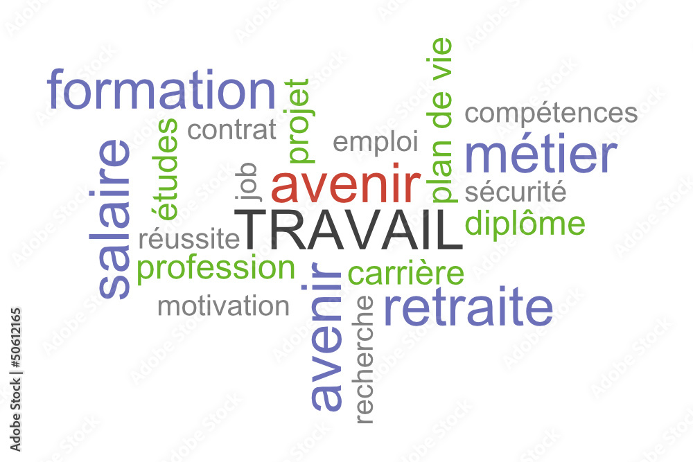 Nuage de mots travail Stock Vector | Adobe Stock