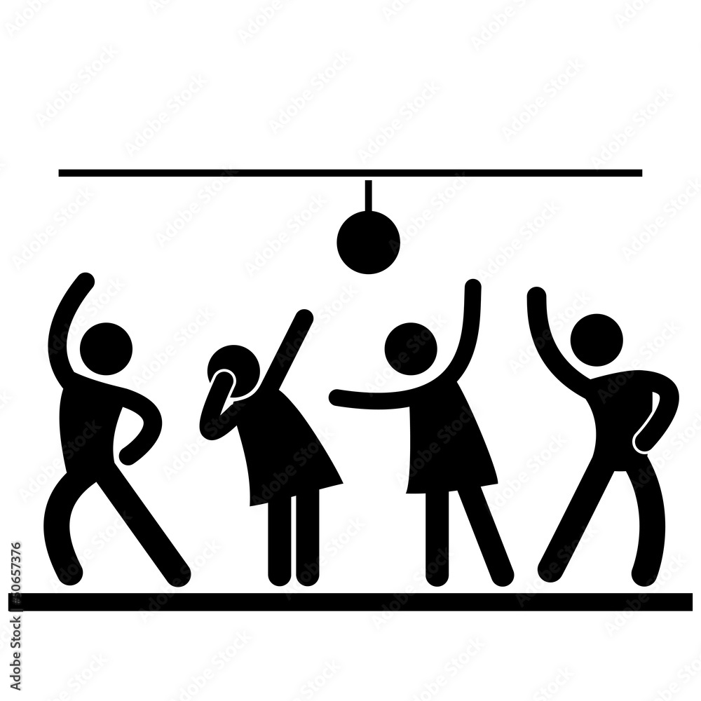 Piktogramm Disko Party Silhouette Vektor Icon Button Stock Vector ...
