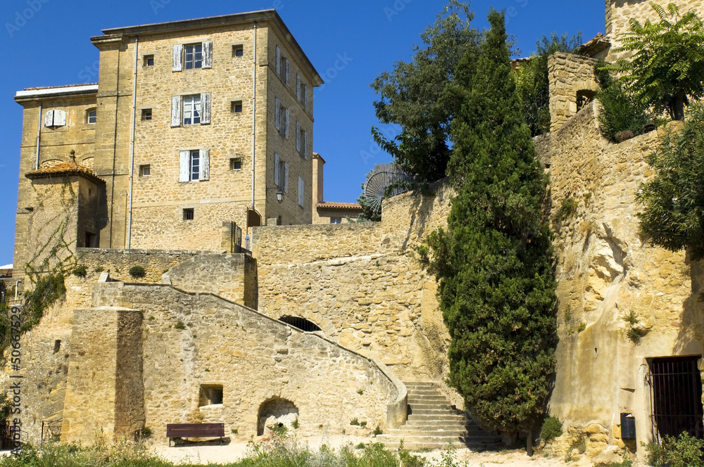 houses built on rocks, region of Luberon, France Stock Photo | Adobe Stock