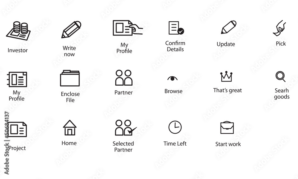 Icons set for procurement tools Stock Vector | Adobe Stock