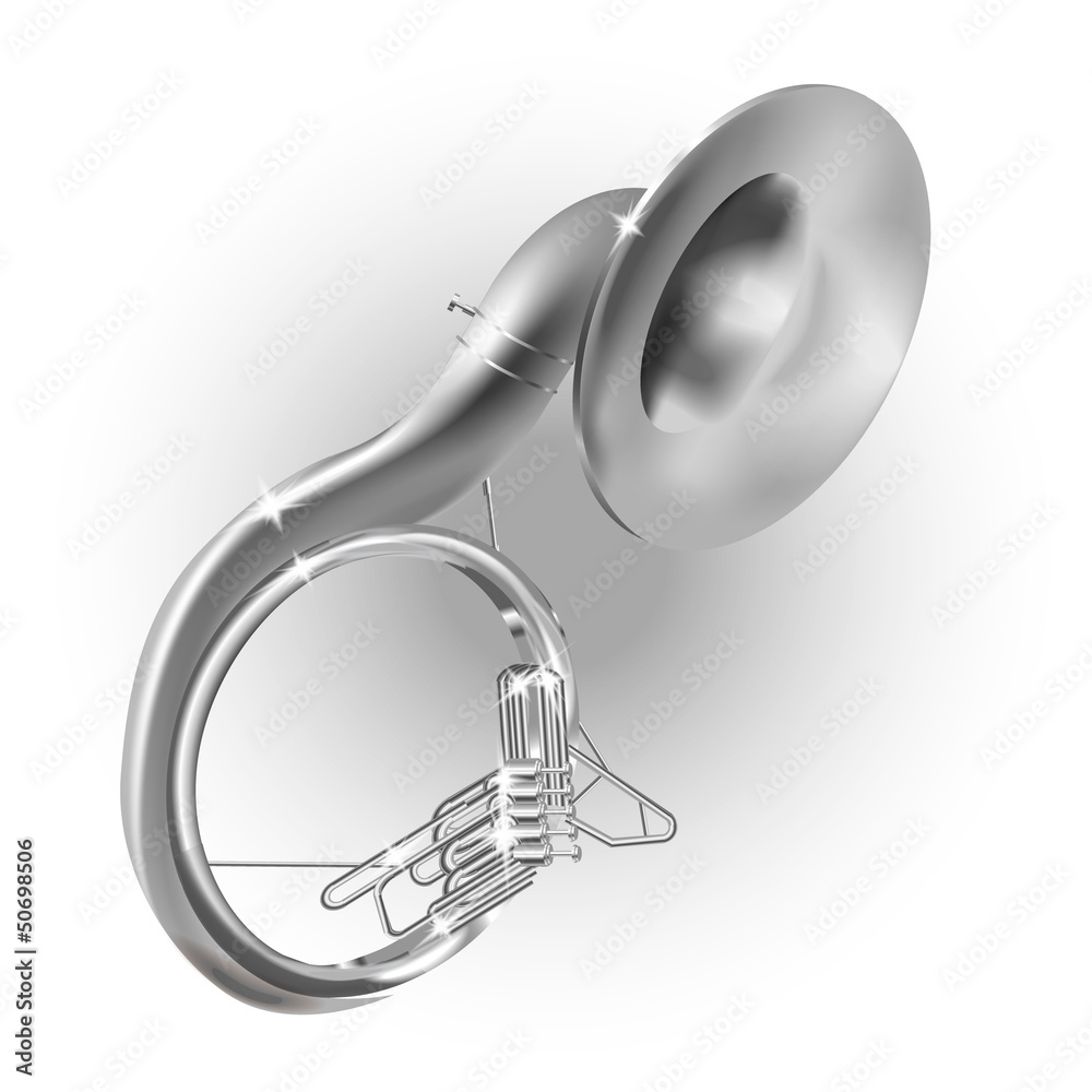 Classical sousaphone, isolated on white background Stock Vector | Adobe ...