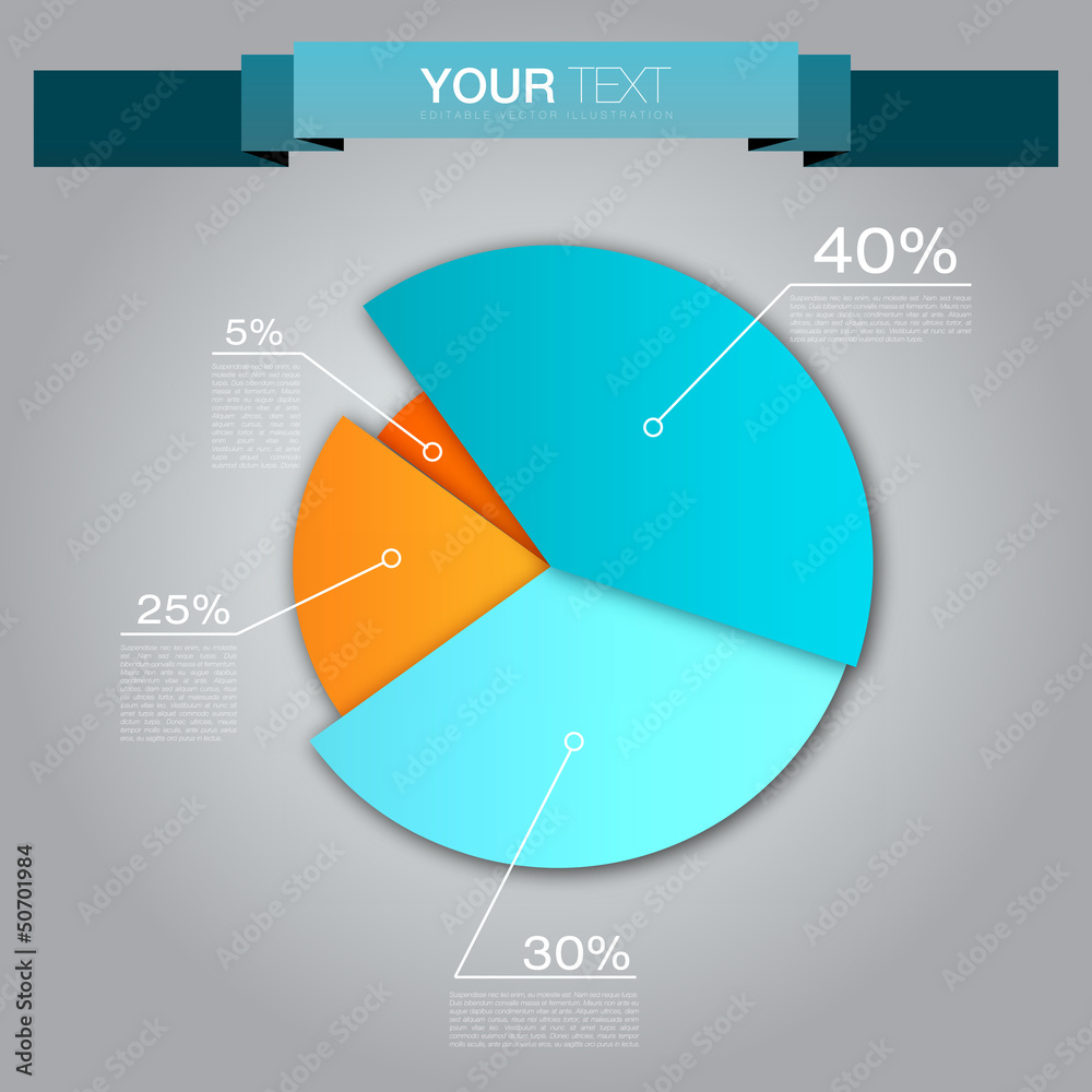 Colorful Business Pie Chart for Your Documents Stock Vector | Adobe Stock
