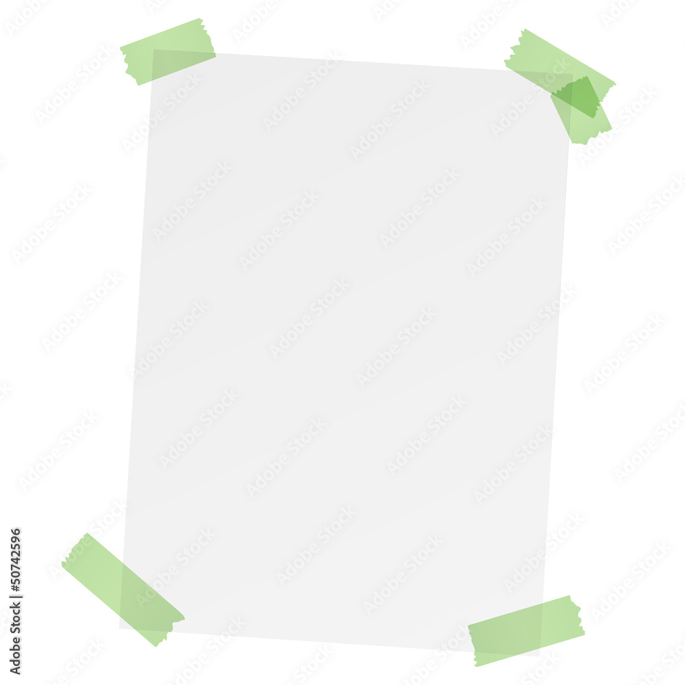 weißer leerer Zettel mit bunten Klebestreifen Stock 벡터 | Adobe Stock