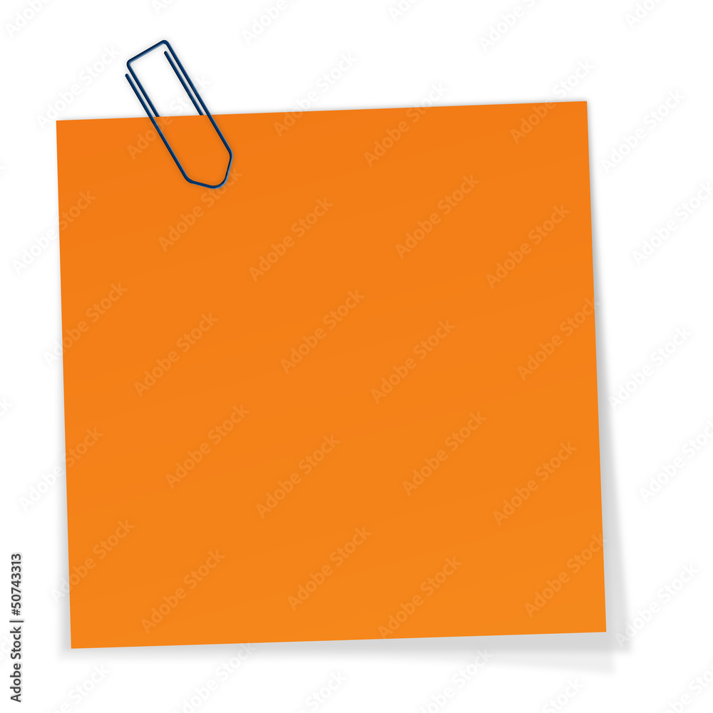 Notizzettel mit Büroklammer Stock-Vektorgrafik | Adobe Stock