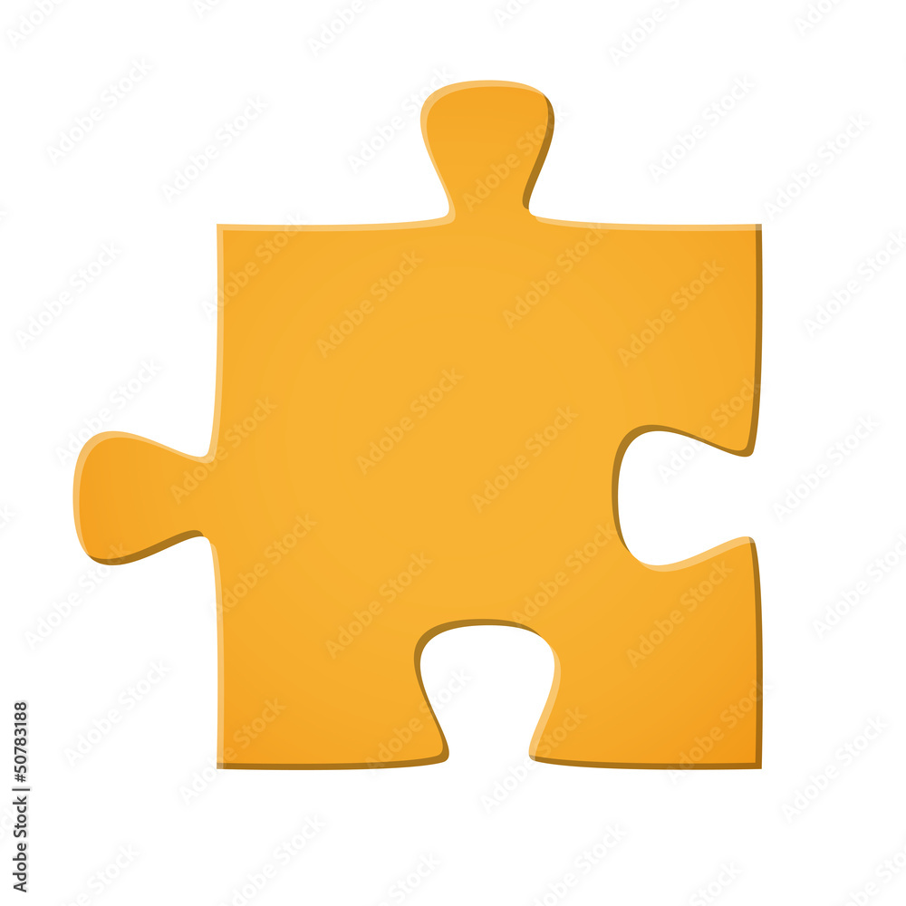 Puzzleteil gelb Stock-Vektorgrafik | Adobe Stock