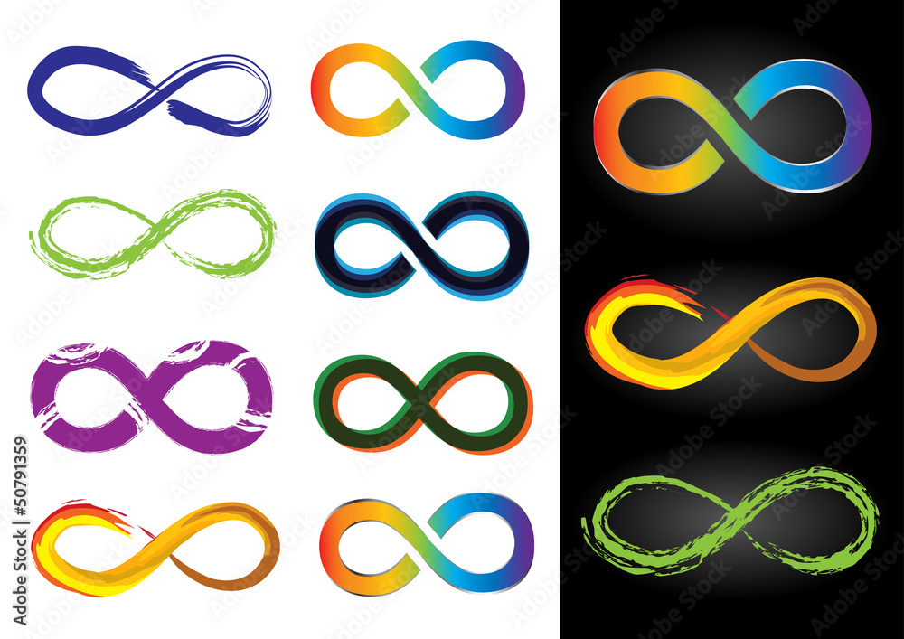 Eight Different Infinity Symbols - Vector Illustrations Stock Vector ...